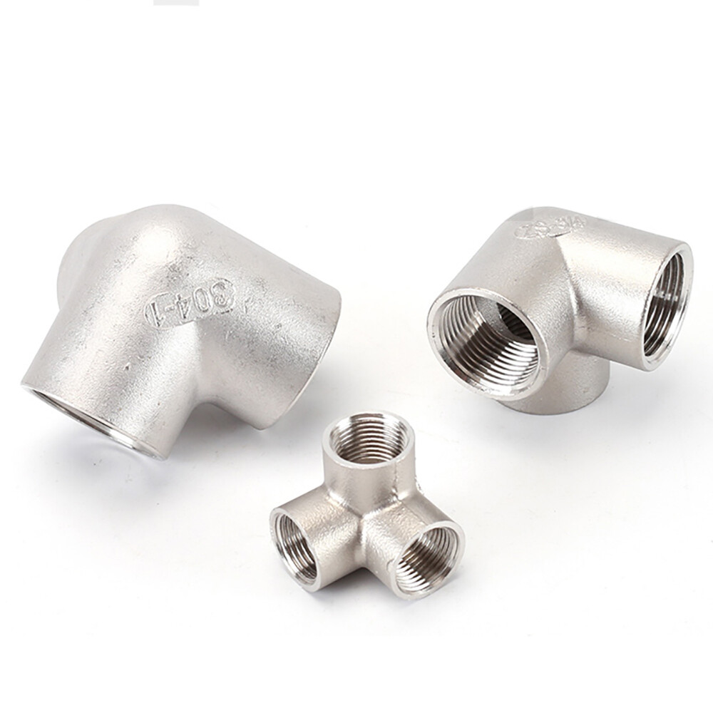 BSP Female 3 Way Pipe Fitting Stainless Steel Right Angle Tee Corner ...