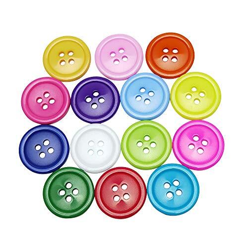 Color Plastic Resin Circle Big Button 4 Holes DIY Craft Sewing 3/4 ...
