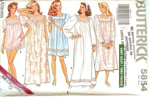 OOP Butterick Pattern Misses Nightgown Robes Pajamas Loungewear UPIC ...