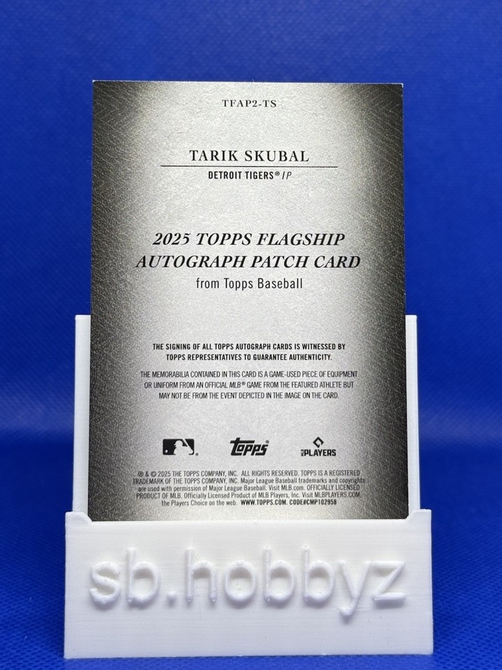 2025 Topps Series 2 Tarik Skubal Flagship Autograph Patch Card # 10/25 ...