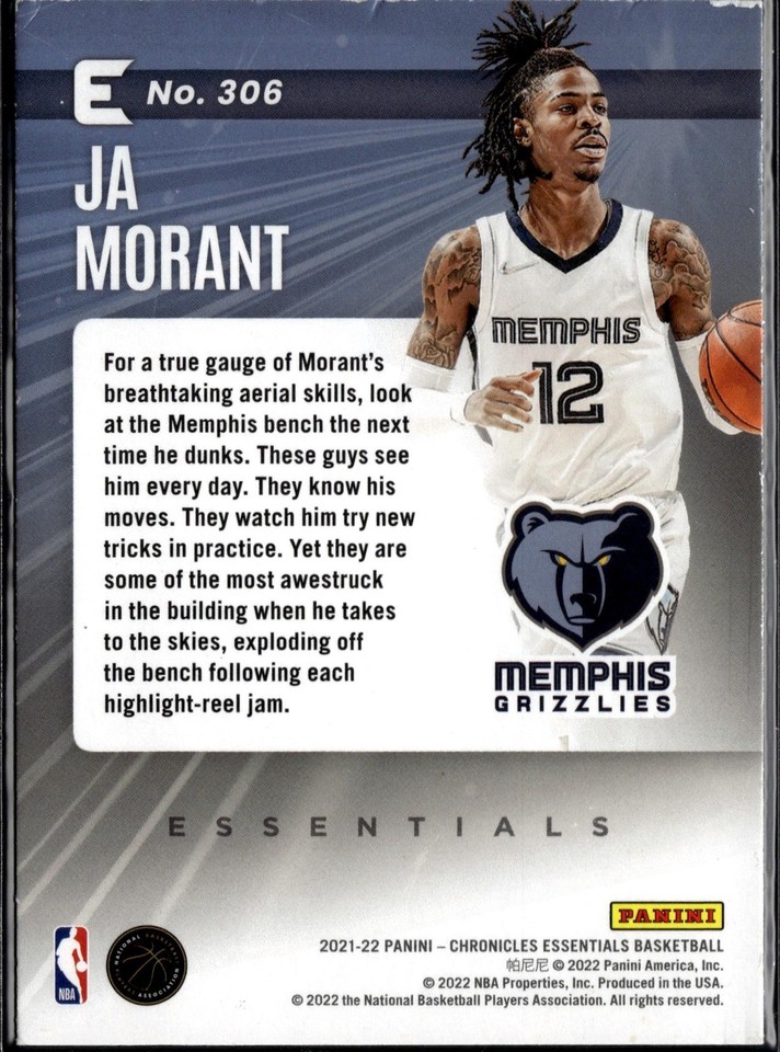 2021-22 Panini Chronicles #306 Ja Morant Green | eBay