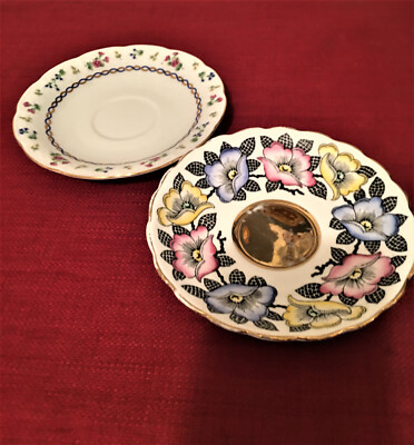 Mismatched & Missing Cups Two Floral Saucers | eBay