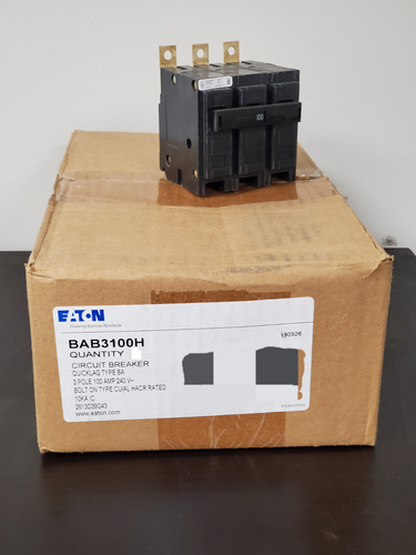 NEW - Eaton - BAB3100H - Molded Case Circuit Breaker - 100A, 3-Phases ...