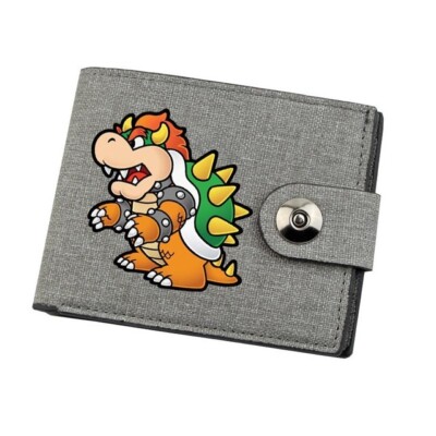 Super Mario Grey Wallet Mario Casts Anime Peripherals Coin Purse | eBay ...