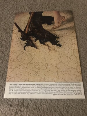 1962 ARMSTRONG VINYL FLOORING TILE PALATIAL CORLON PRINT AD ASBESTOS ...