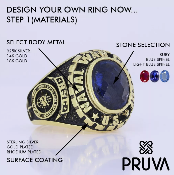 PJ CUSTOM MADE USA POLICE GRADUATION RING SILVER, SIGNET GOLD ...