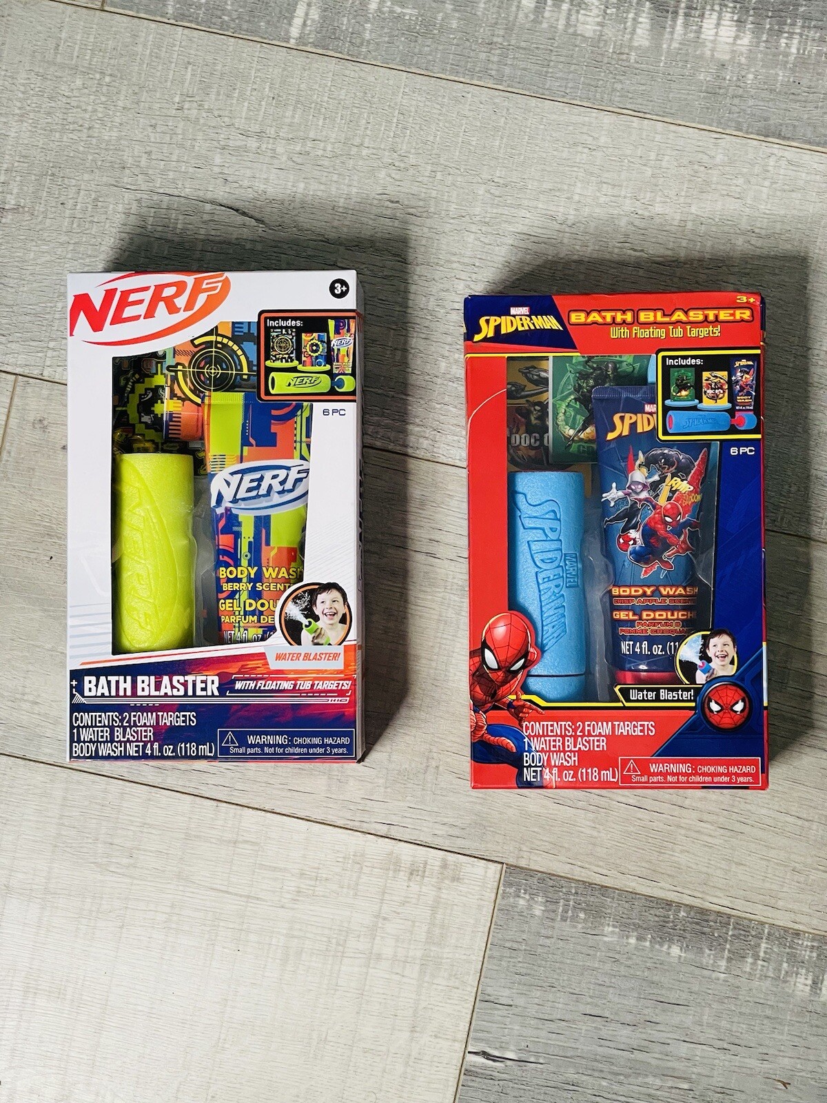 NERF & SPIDER-MAN Bath Blaster Bundle Body Wash, Water Blaster, Foam ...