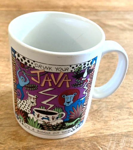 Coffee Mug Cup Drink Your Java It is a Jungle Out There Lion Monkey ...