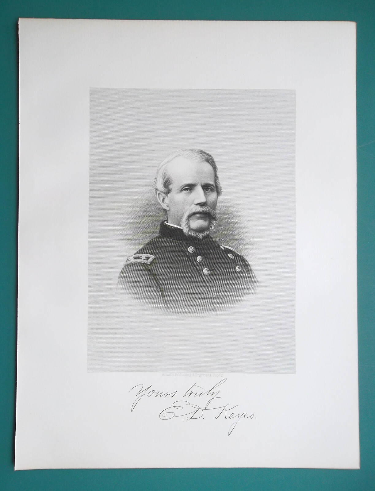 ERASMUS D. KEYES Brigadier General US Army Civil War - 1893 Portrait ...