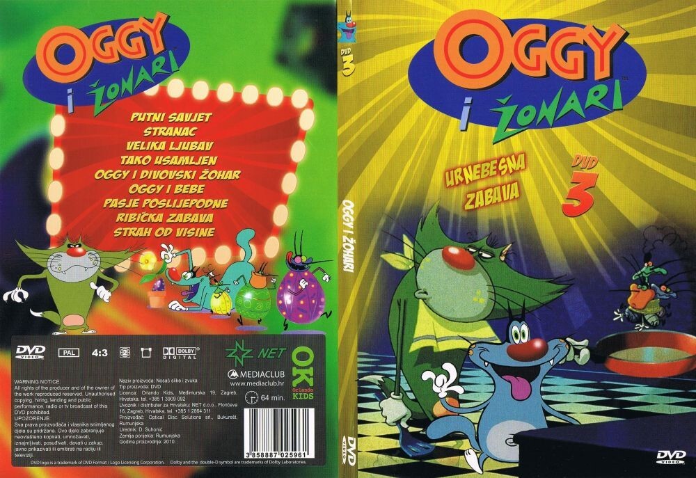 OGGY AND THE COCKROACHES (1997-2018) ANIMATION SERIES - CROATIAN 3 DVD ...
