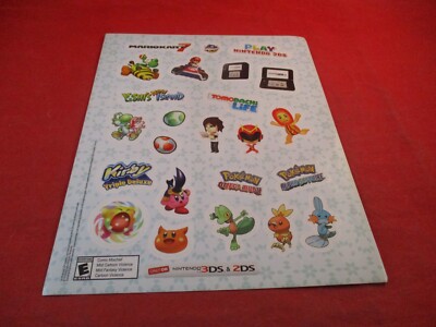 Nintendo 3DS 2DS Sticker Sheet Pokemon Ruby Sapphire Mario Kart Kirby ...
