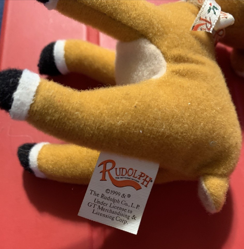 Rudolph The Red Nosed Reindeer Plush Key Ring w/ Clip Christmas Holiday ...
