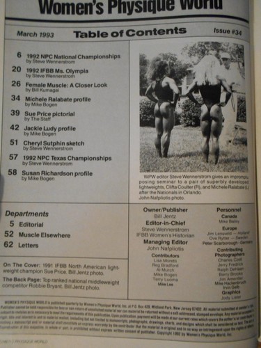 WOMEN'S PHYSIQUE WORLD bodybuilding muscle magazine SUE PRICE 3-93 | eBay