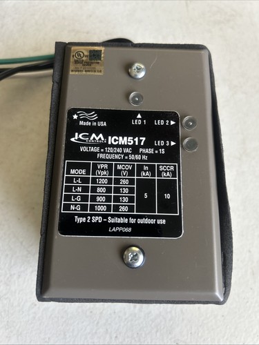 ICM CONTROLS ICM517 SINGLE PHASE SURGE PROTECTIVE DEVICE | eBay