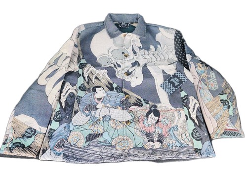 Rebel Vengeance All Over Print Japanese Samurai Skull Jacket Statement ...