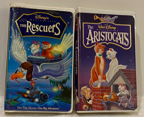 THE RESCUERS (1999) THE ARISTOCATS (1996) Disney MASTERPIECE VHS ...
