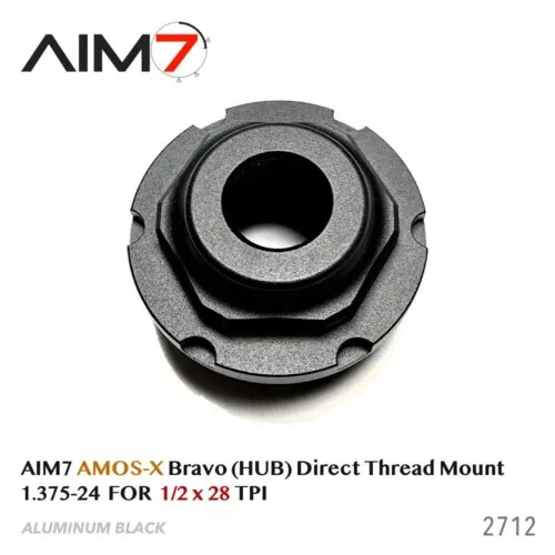 Aim7 AMOS 1.375x24 1-3/8x24 HUB, Bravo Direct Thread Adapter - 1/2x28 ...