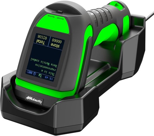 Alacrity 2-in-1 Bluetooth Barcode Scanner w/ Dock | 1500m Range | 1D 2D ...