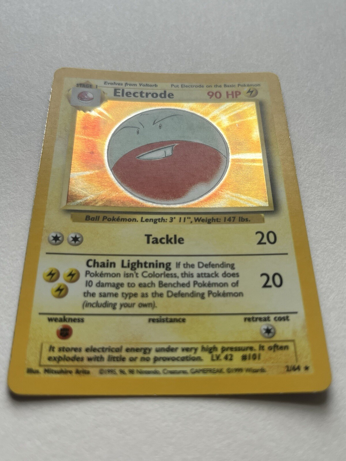 Pokemon TCG — ELECTRODE — JUNGLE Set 2/64 HOLO RARE Error/Misprint — No ...