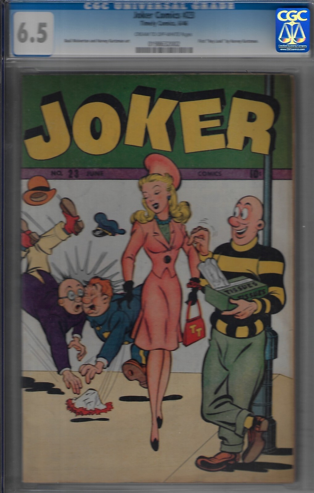 JOKER # 23 -CGC 6.5-FINE+ TIMELY ,1946 COMIC- RARE BASIL WOLVERTON ART ...