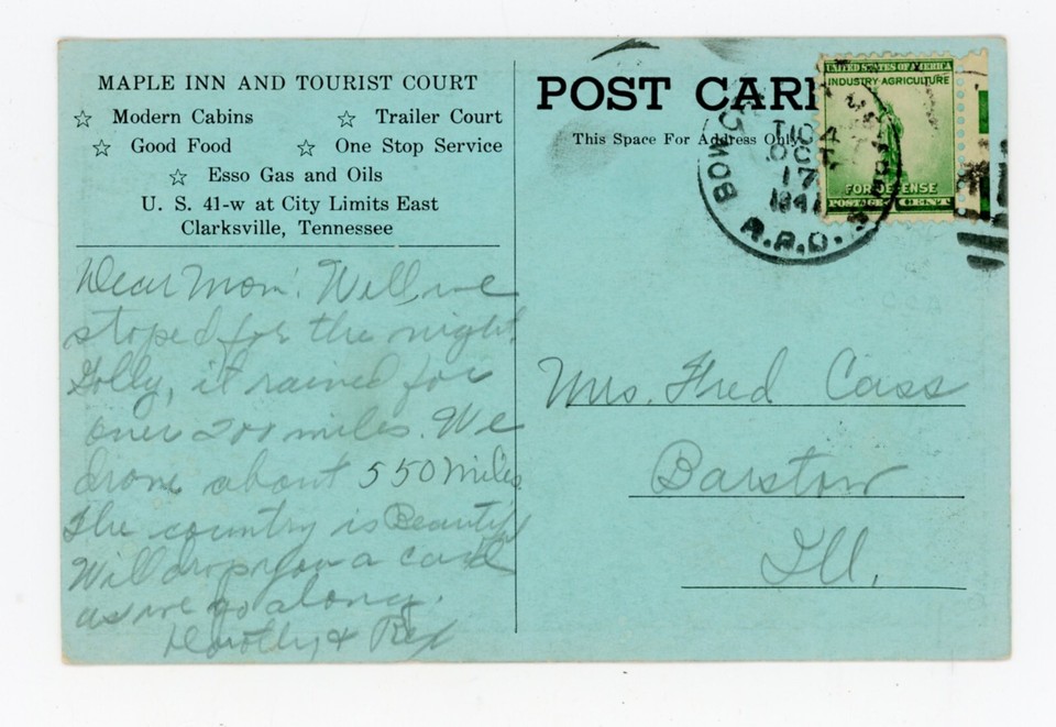 Maple Inn Cafe, Esso Gas Station and Cabins in Clarksville, Tennessee ...