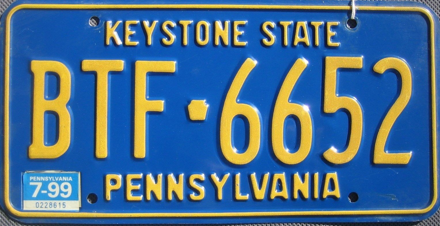 PENNSYLVANAI KEYSTONE STATE LICENSE PLATE #BTF6652 | eBay
