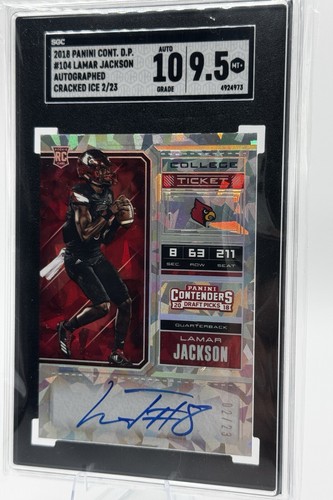 2018 Contenders LAMAR JACKSON Cracked Ice Rookie Auto /23 SGC 10/9.5 | eBay
