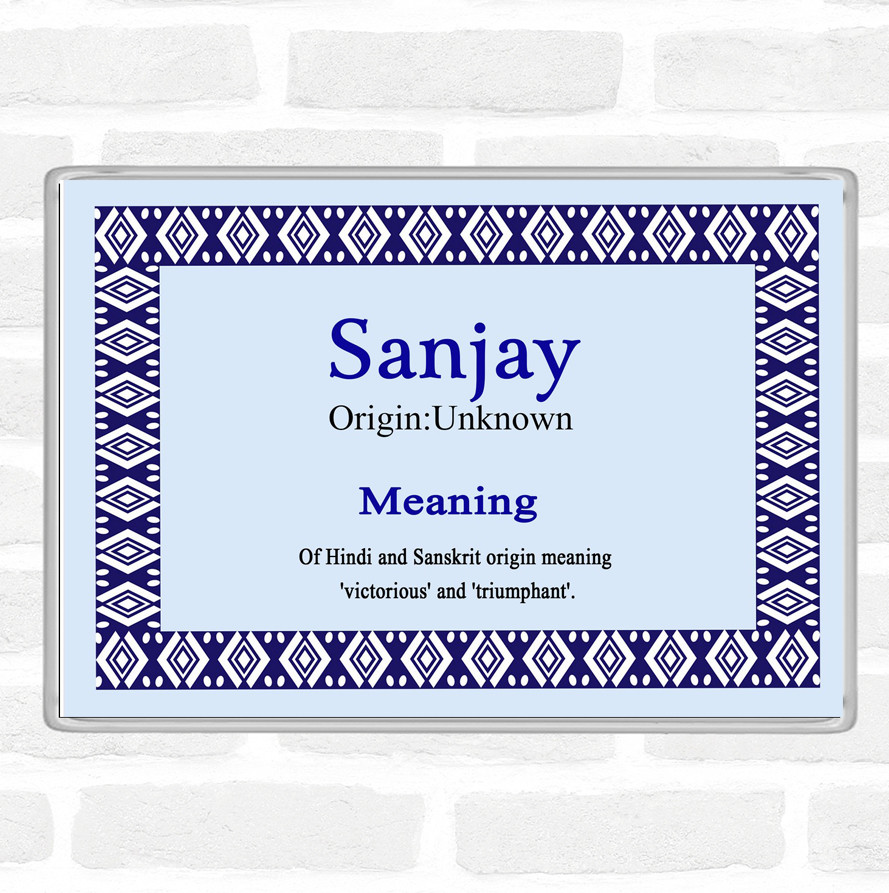 Sanjay Name Meaning Jumbo Fridge Magnet Blue | eBay