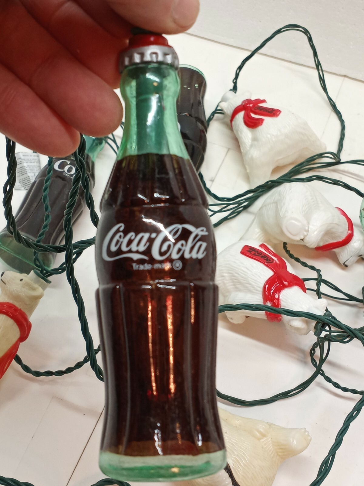 VTG COCA COLA STRING LIGHTS 2 SETs BOTTLES & WHITE BEARS | eBay