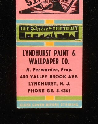 1940s Lyndhurst Paint & Wallpaper Co. N. Penwarden Lyndhurst NJ Bergen ...