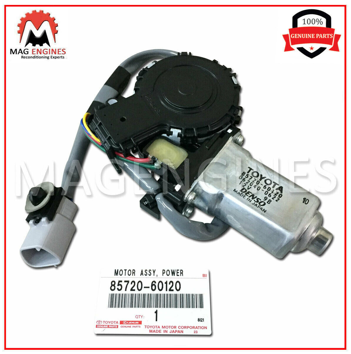 85720-60120 GENUINE OEM MOTOR ASSY, POWER WINDOW REGULATOR, REAR RH ...