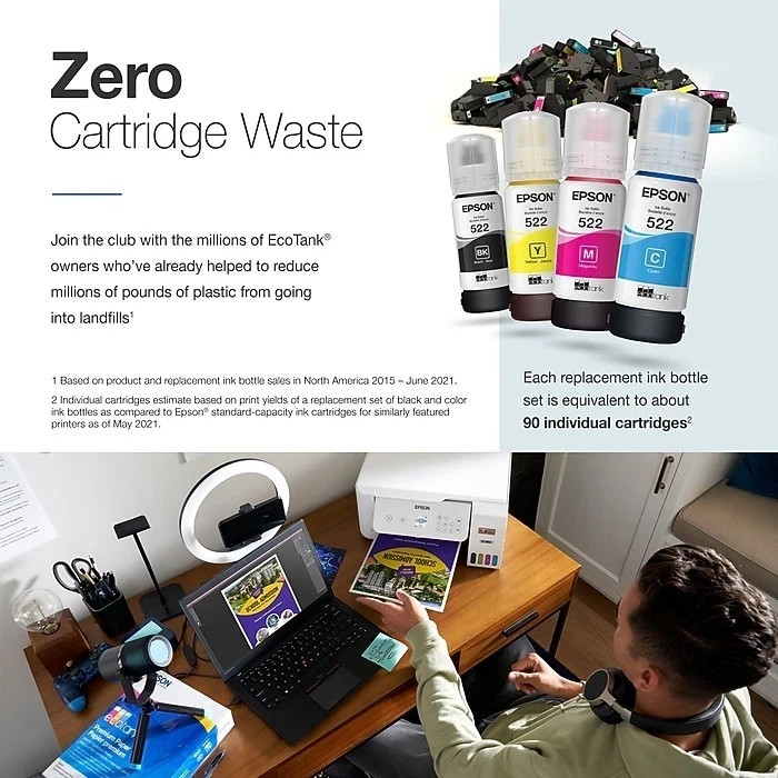 Epson EcoTank ET-2800 Wireless Color Inkjet All-in-One Supertank ...