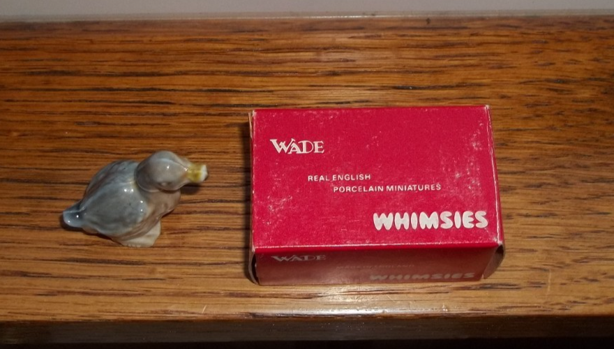 VINTAGE WADE WHIMSIE #6 DUCK with Box 1972 Blue Brown w/ Yellow Beak | eBay