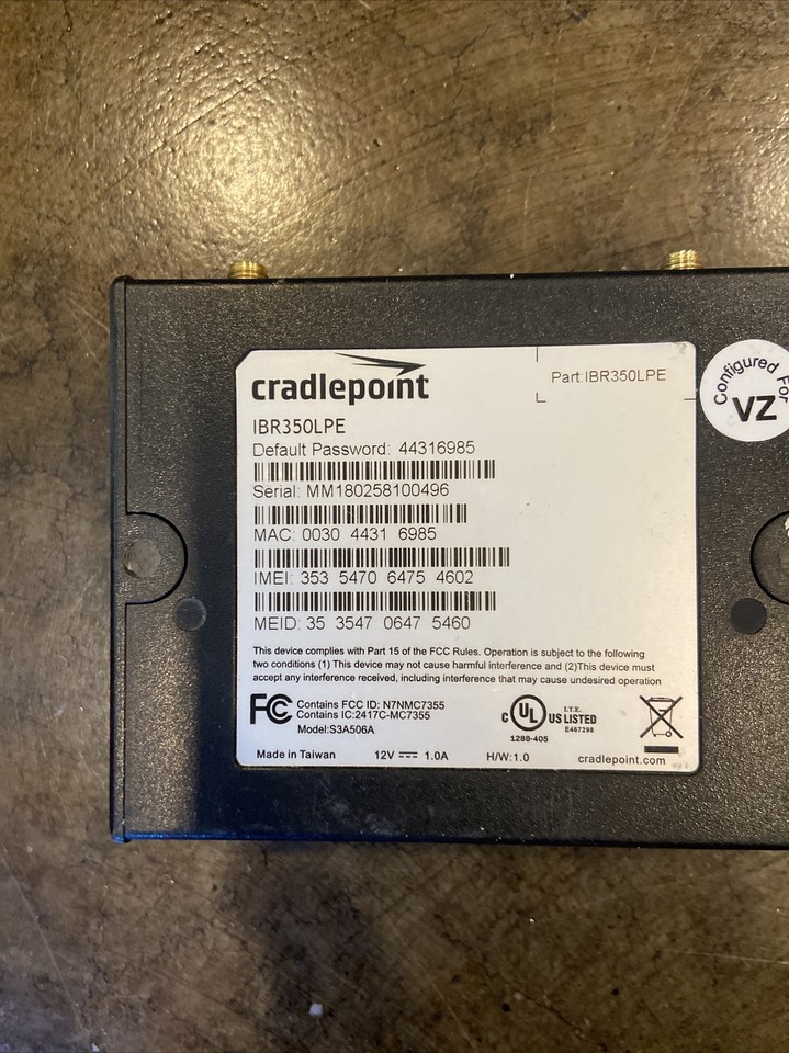 CradlePoint IBR350LPE AT&T SIM Router- NO POWER CABLE OR ANTENNAS | eBay