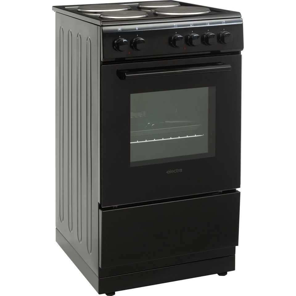 Electra SE50B/1 50cm Free Standing Electric Cooker with Solid Plate Hob ...