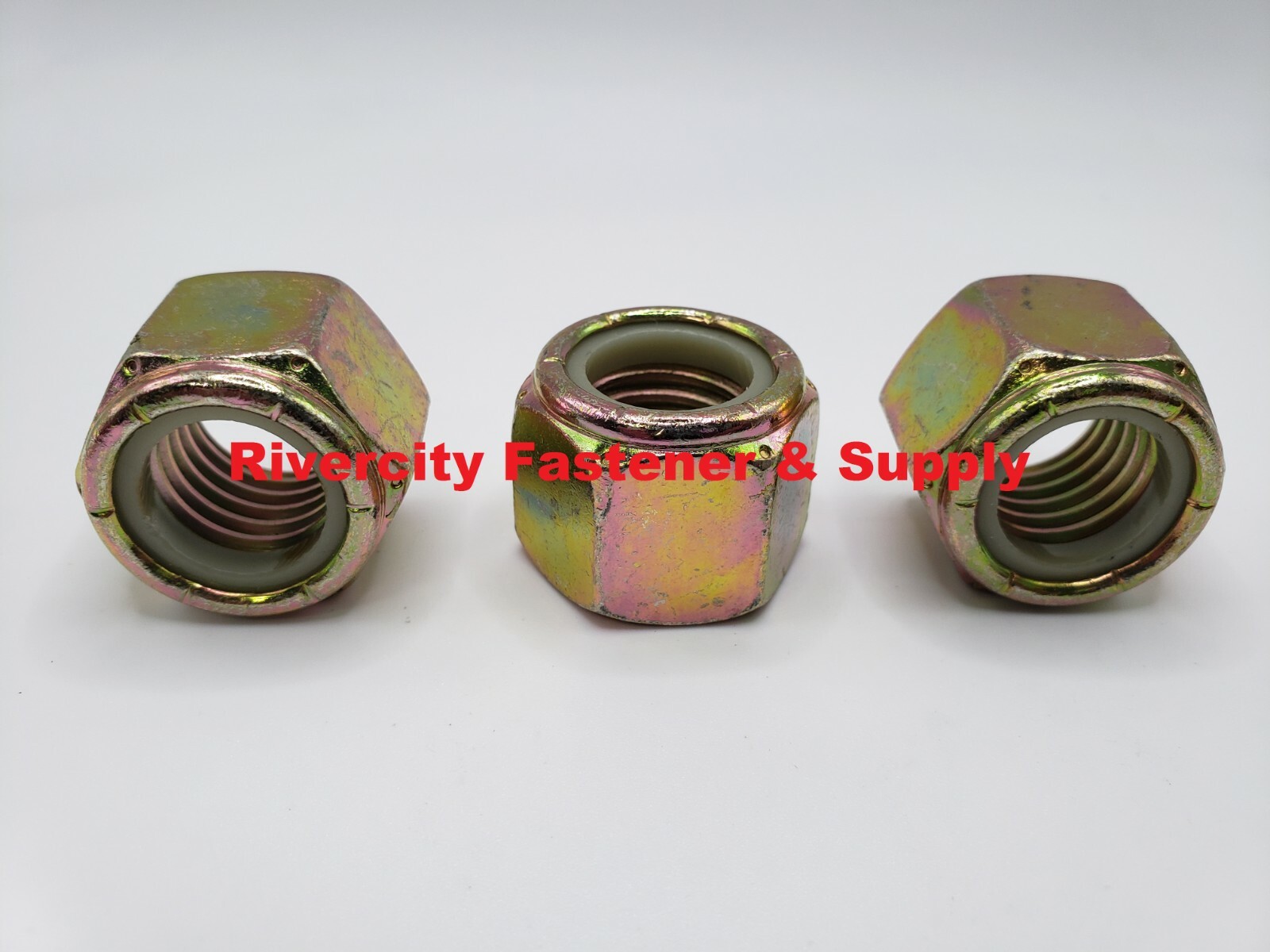 (10) 3/4-10 Coarse Thread Grade 8 Nylon Insert Hex Lock Stop Nut Yellow ...