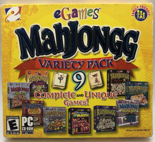 eGames MahJongg Variety Pack (PC, 2002) - NIB Windows 95/98/ME 2000/XP ...