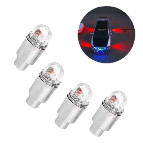 4Pc Red Car Wheel Tire Tyre Air Valve Stem Caps LED Light Cap Auto ...