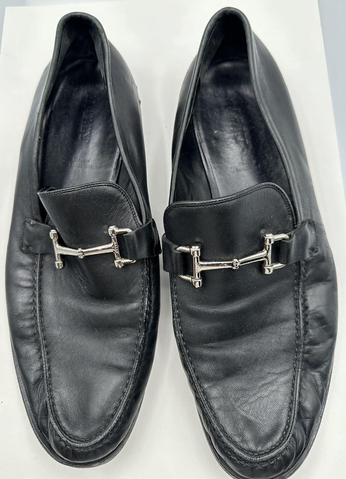 Bally Black Leather Horse Bit Loafers Shoes Men Size … - Gem