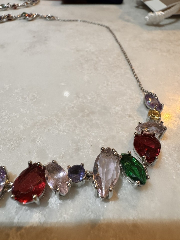 Swarovski Gema Necklace & bracket Mixed Cuts Multicoloured Rhodium ...
