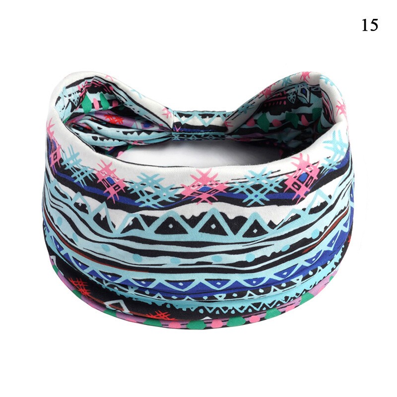 Hot Sale Print Wide Headbands Boho Elastic Hair Band Yoga Sport Turban ...