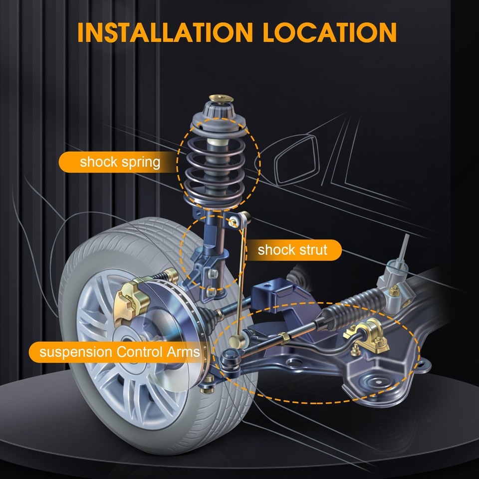 Rear Pair Strut & Shock Assembly Kit For 94-02 Dodge Ram 1500 Ram 2500 ...