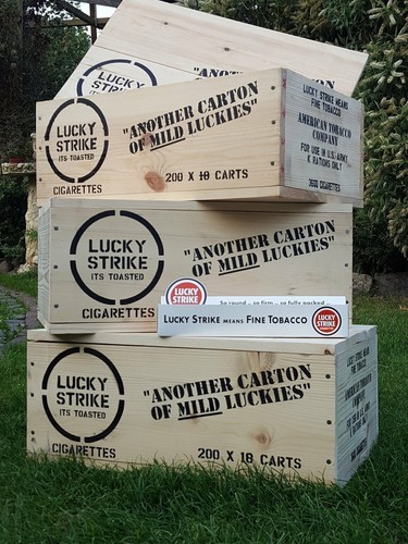 Lucky (Luckies) Strike crate stencil set for re-enactors ww2 army prop ...