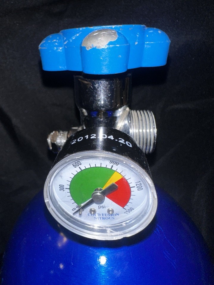 NOS Nitrous Oxide 10lb Bottle Tank w NOS Valve Good Condition - Empty ...