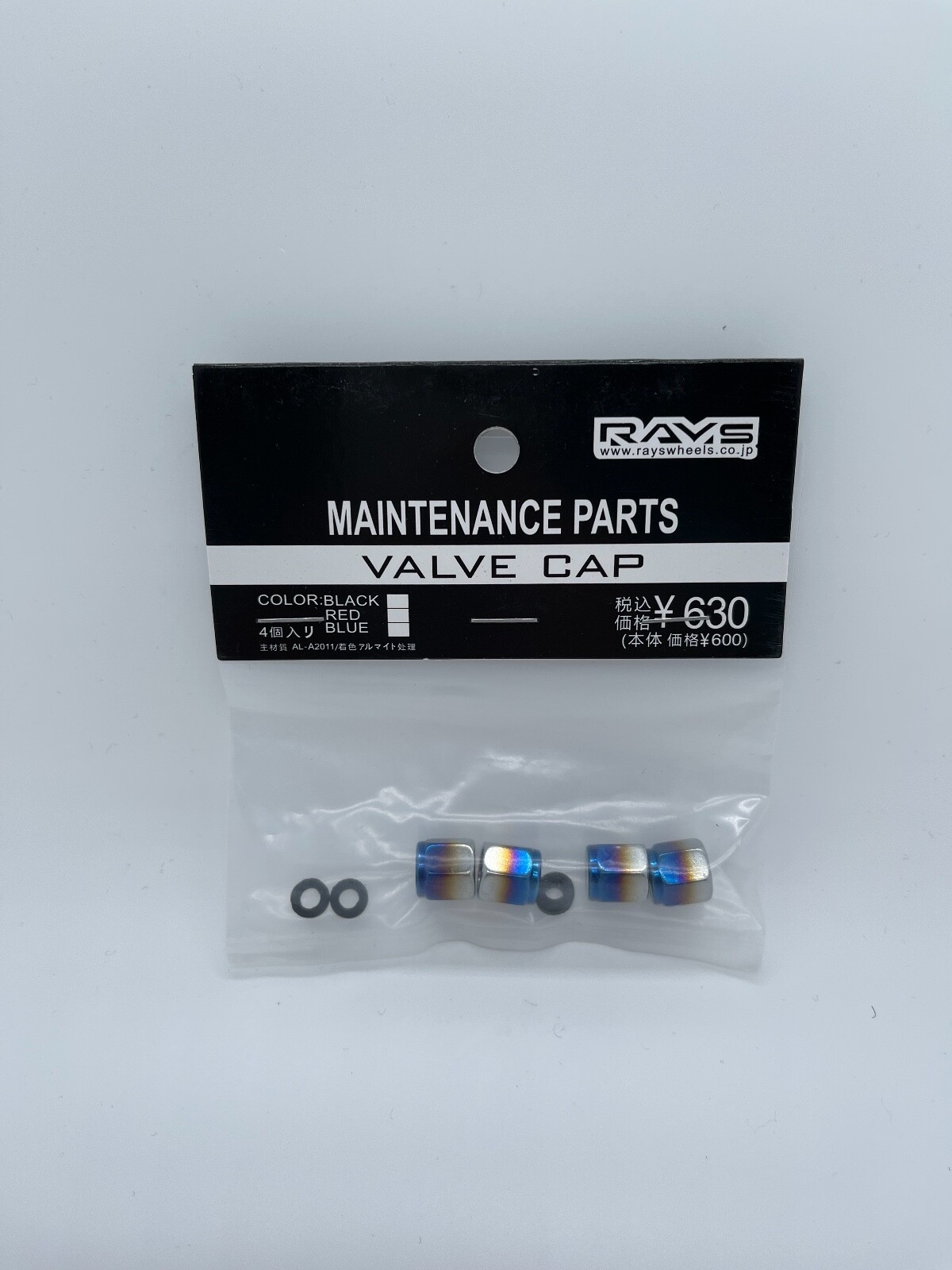 Rays tire valve kit set titanium blue new with rubber seal in seal ...
