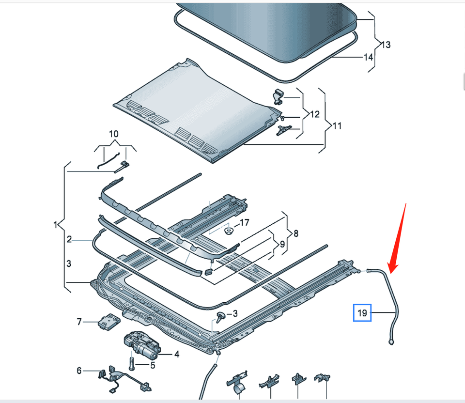 0EM Sunroof Drain Hose For AUDI A4 2016-2019-2020- 8W5877203 8WD877203A ...