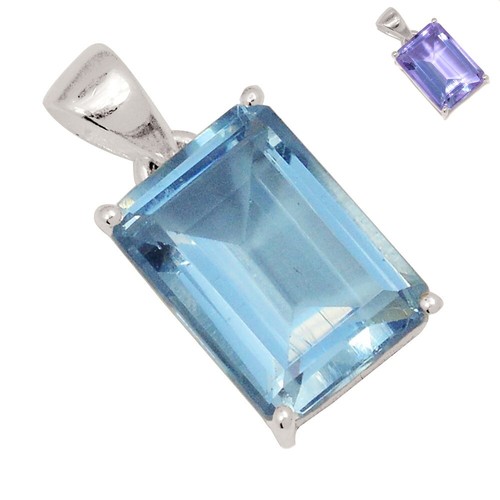 Lab Grown Color Change Alexandrite 925 Sterling Silver Pendants Jewelry ...