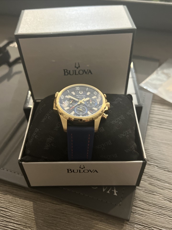 Bulova Men's Watch 97B168 Marine Star Chronograph Quartz Blue Dial ...