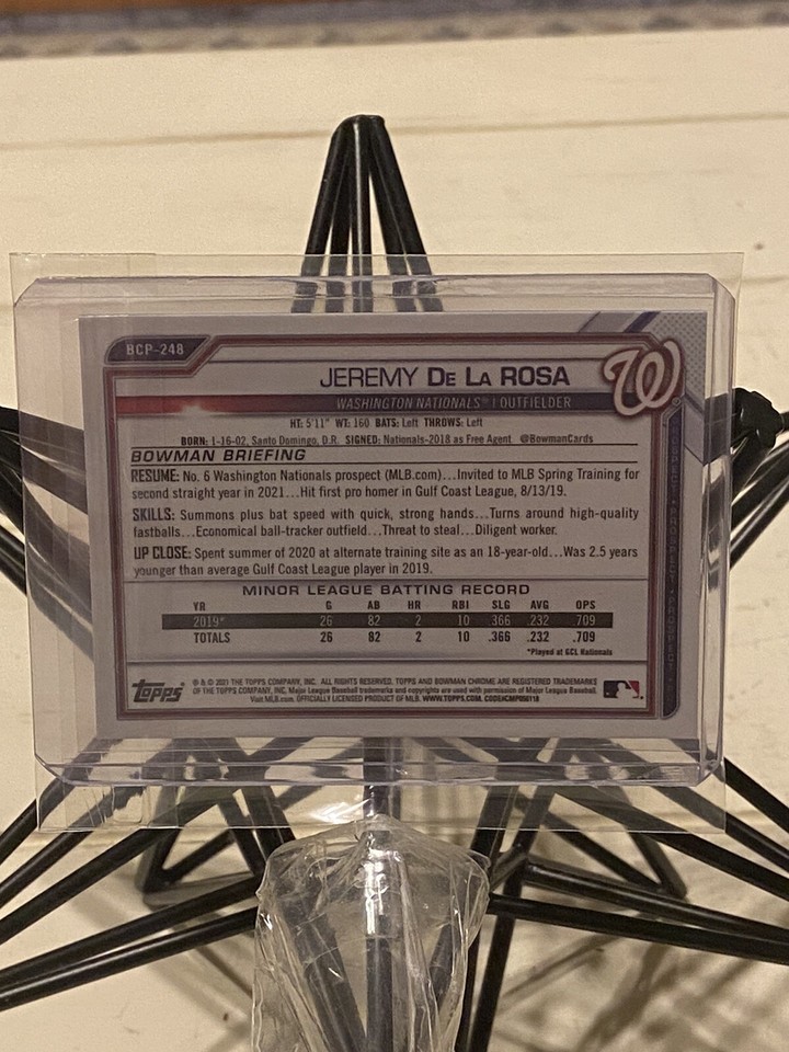 2021 Bowman Chrome Saphire Jeremy De La Rosa | eBay