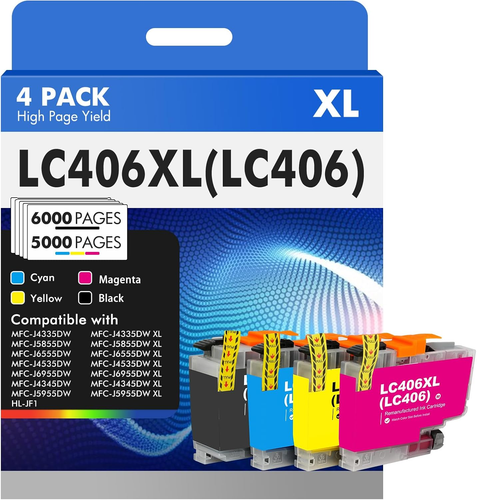 LC406 LC406XL Ink Cartridges for Brother Printer LC 406XL 406 XL for ...